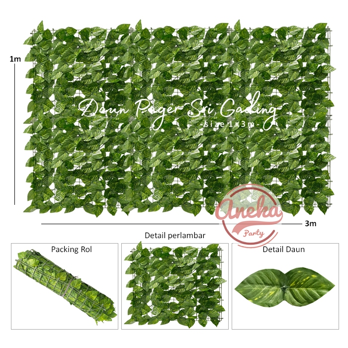 Jual Daun Rambat Dinding Pagar Motif Sri Gading 1 Roll 1x3 meter daun ...