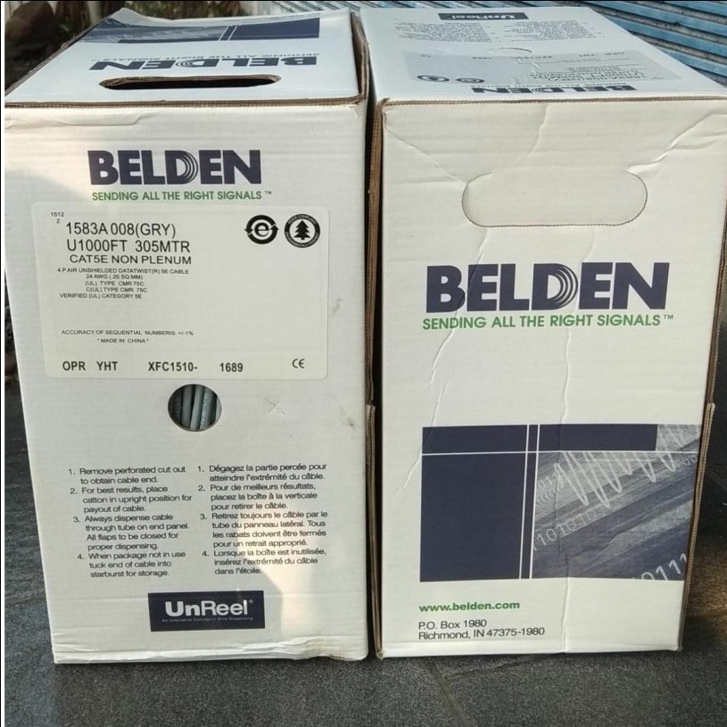 Jual Belden Cable UTP Cat 5 Cat 5e Cat 5 1583A 305Meters Original ...