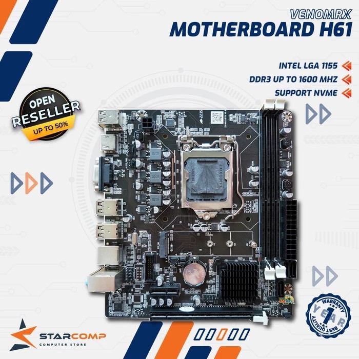Jual VenomRX H61M DDR3 Motherboard Intel LGA1155 Support NVMe | Shopee Indonesia