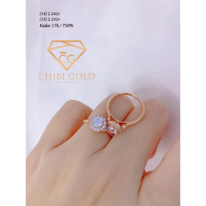 Jual CHIBI GOLD JAWELLERY - Cincin mata emas 750 kadar 17k C224233 ...
