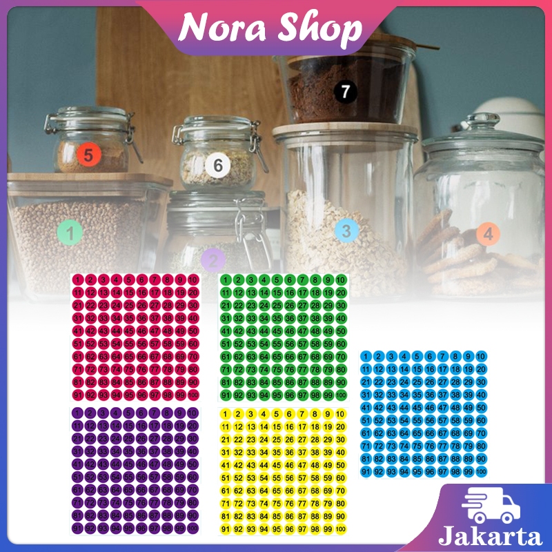 Jual Stiker Bulat Angka Dot Label Nomor 5 Lembar Sticker Angka Kecil ...