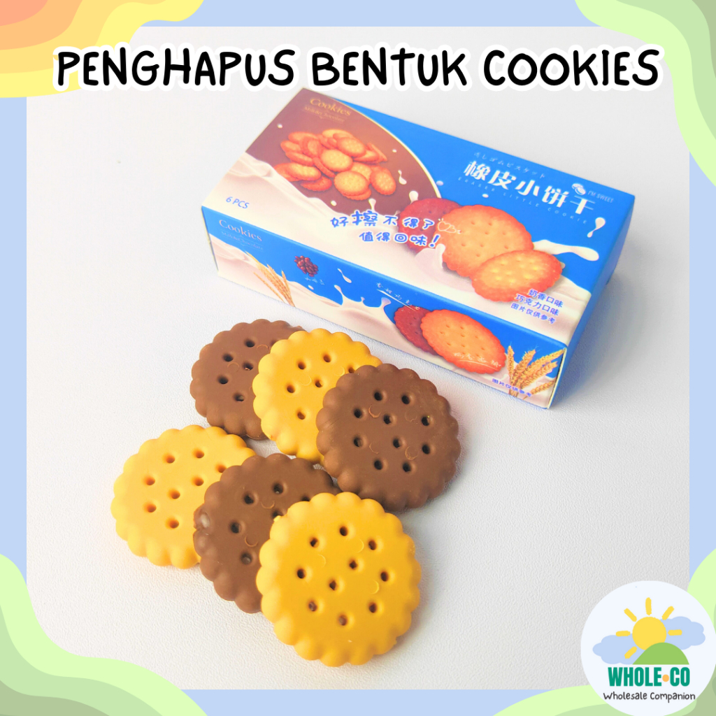 Jual Penghapus Bentuk Cookies Biskuit 1 Set isi 6 Premium Sweet Lucu ...
