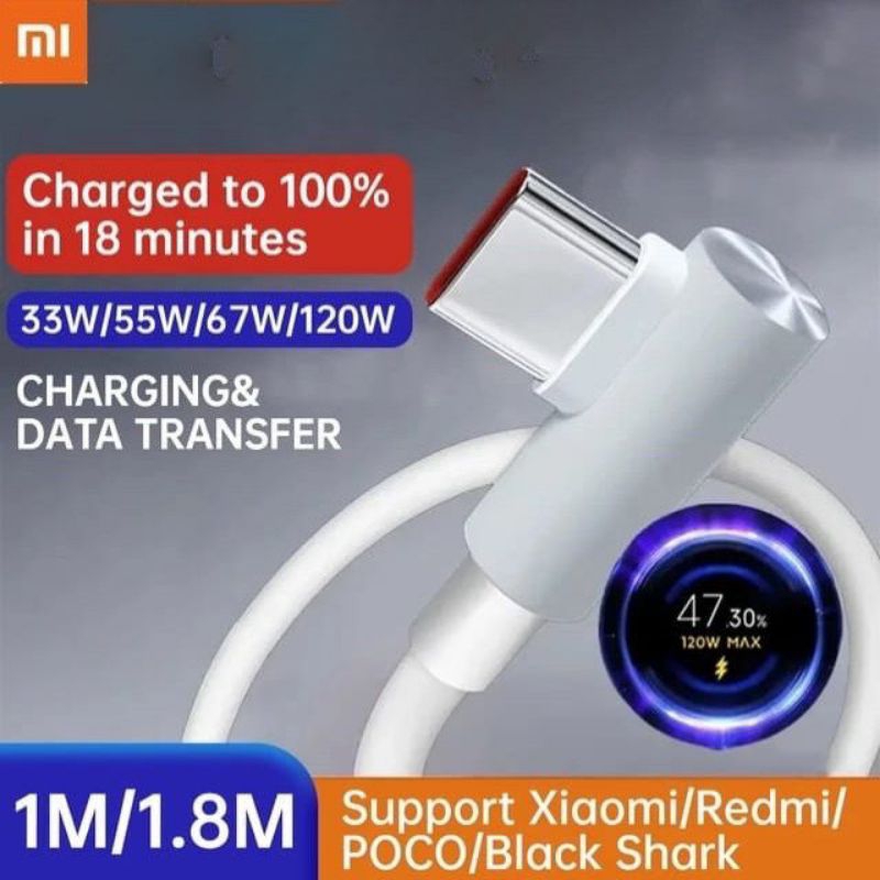 Jual ORIGINAL CABLE DATA GAMING XIAOMI TYPE C TURBO FAST CHARGER 33W 55W 67W 120W POCO X3 PRO ...