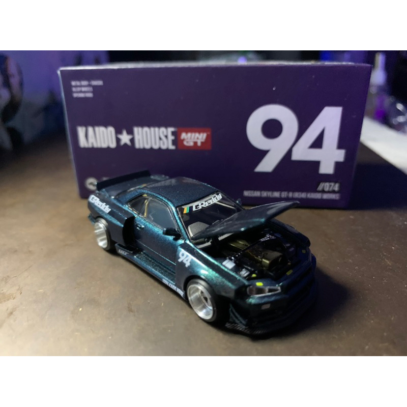Jual Mini GT x Kaido House KHMG074 Nissan Skyline R34 Greddy V1 Green ...