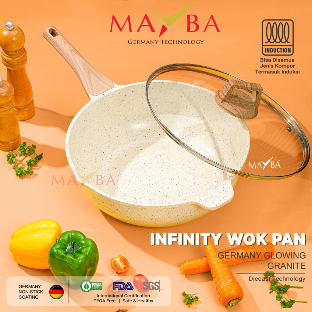 Jual (TREND NOW) WAJAN WOK PAN 24CM MAYBA INFINITY 3X LEBIH TEBAL Panci ...