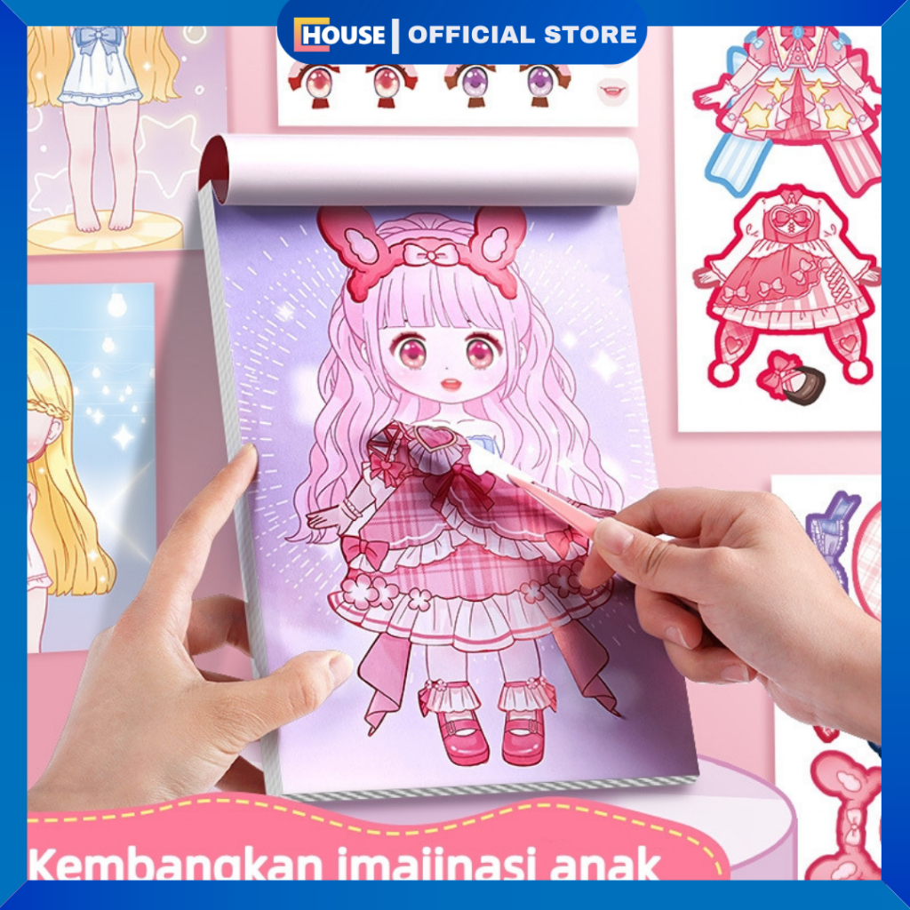 Jual Buku Sticker Diy/ Sticker Dress Up Book/ Buku Sticker Diy Fashion ...
