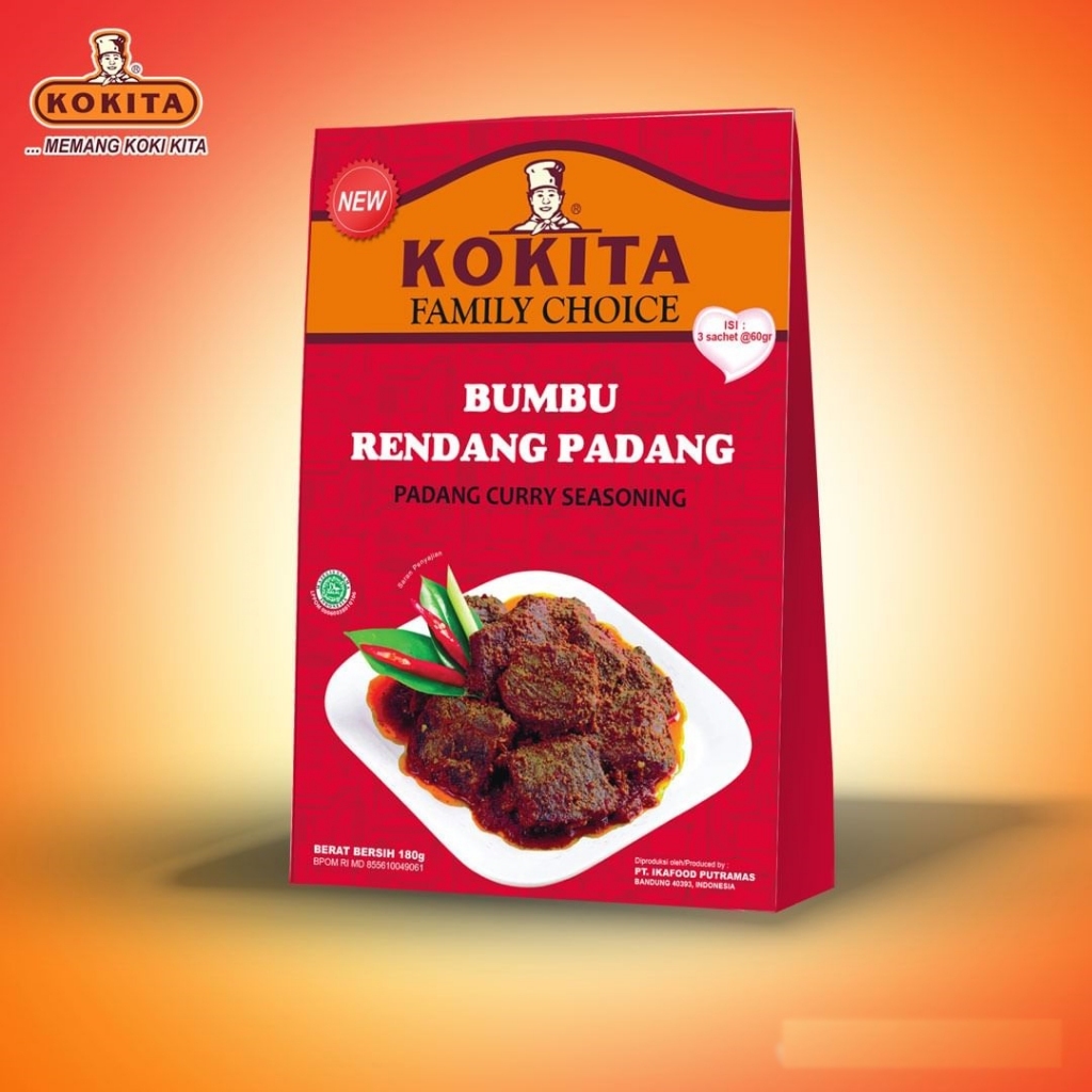 Jual Kokita Bumbu Rendang Padang Family Choice 180gr (Isi 3 sachet @60g ...