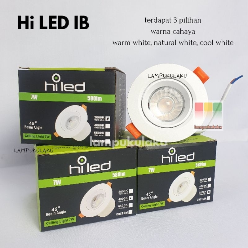 Jual Downlight LED Inbow Hi LED 7W bulat lampu ceiling cahaya warm ...
