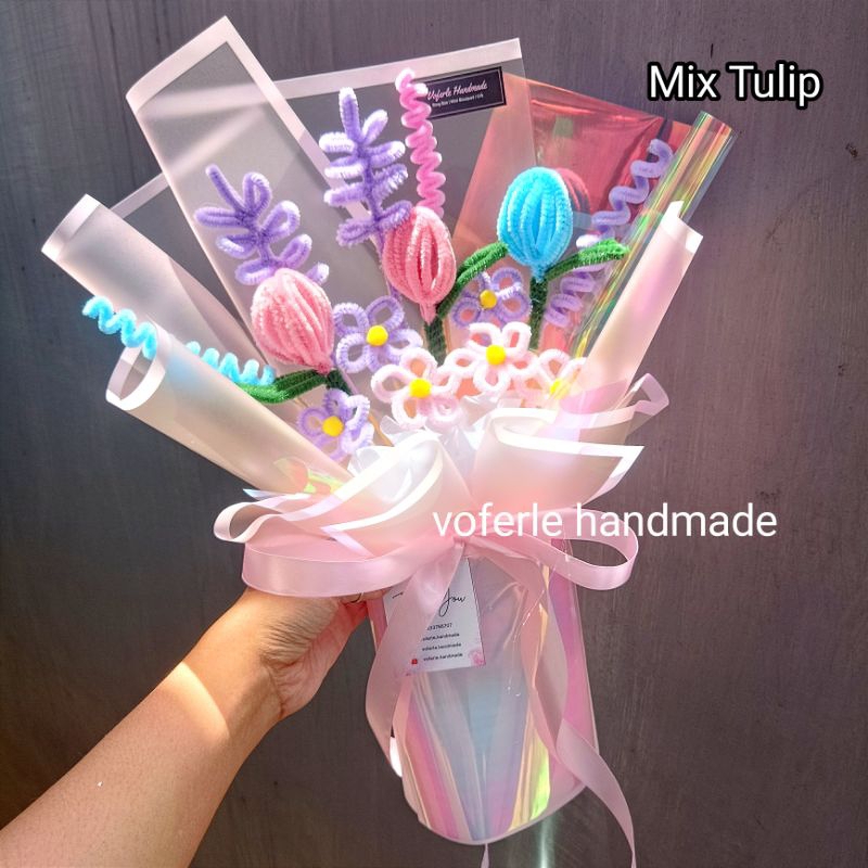 Jual Buket Bucket Bunga Pipe Cleaner Kawat Bulu Murah Kado Pacar ...