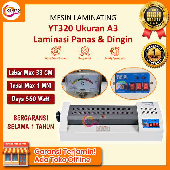 Jual Mesin Laminating A3 (330mm) Merk Yatai YT-320 / YT-3210 (4 Roll Hasil Rapi Merata) Dengan ...