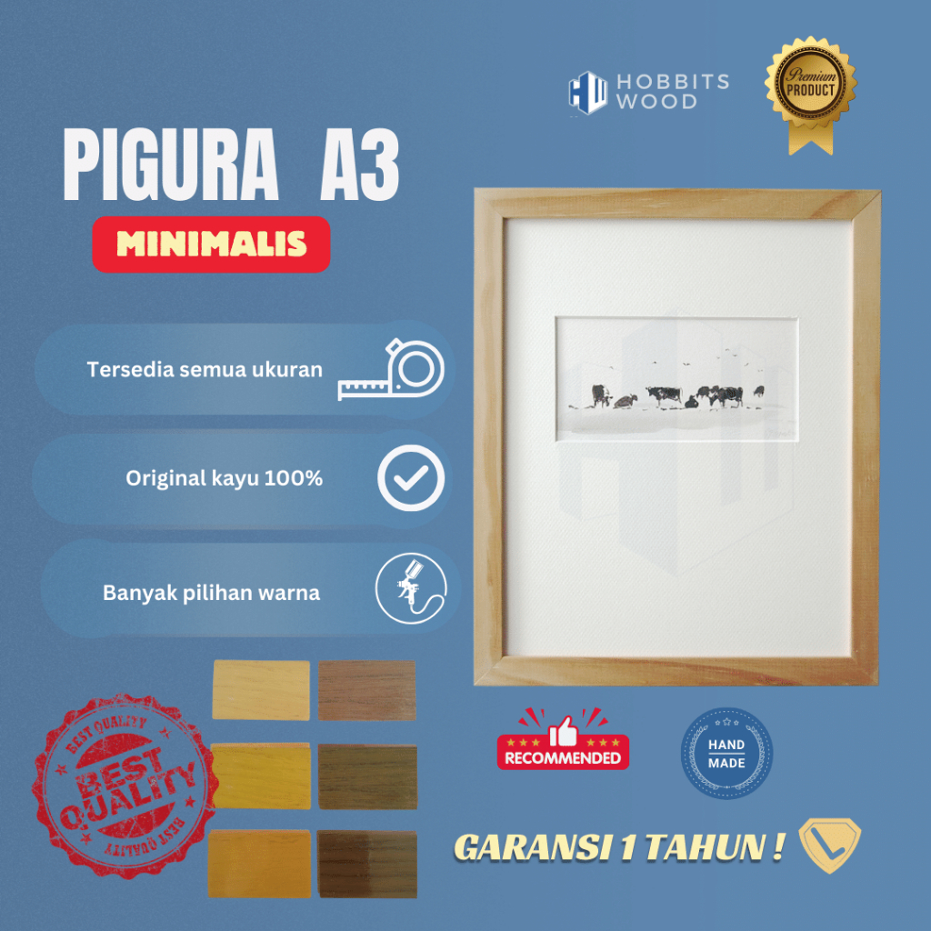 Jual BINGKAI A3 / FRAME KAYU MINIMALIS / PIGURA KAYU / KERTAS A3/ TANPA ...