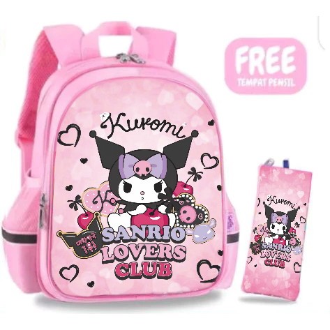 Jual GGS TAS RANSEL ANAK SEKOLAH KARAKTER KUROMI SD SMP SMA MURAH BERBONUS BANYAK KOTAK PENSIL ...