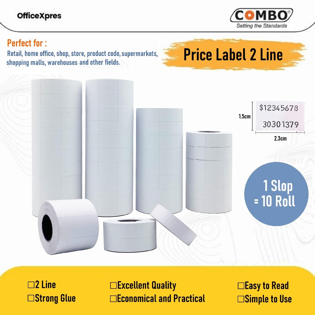 Jual Label Harga 2 Baris / Price Label 2 Line Putih / Isi Label ...