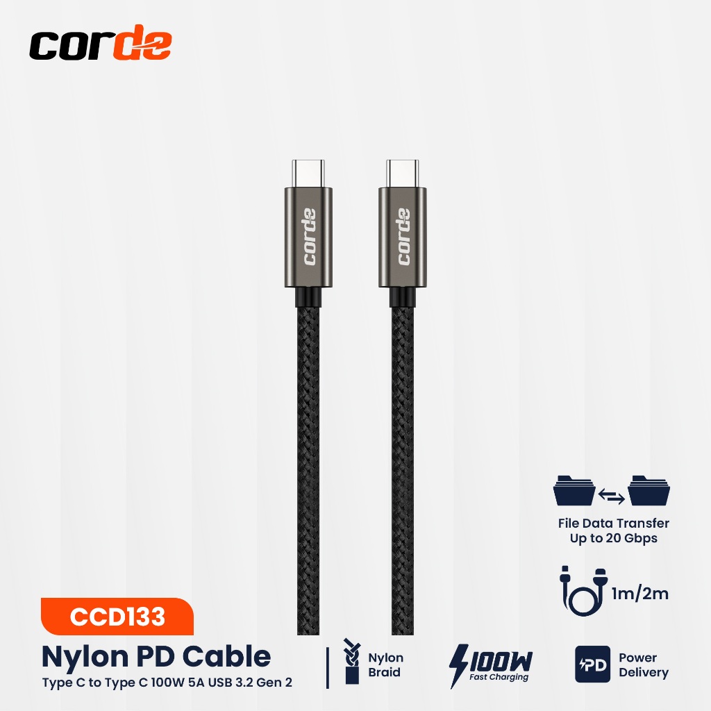 Jual CORDE Kabel USB 3.2 USB-C to USB-C Support Display 4K & Charging ...