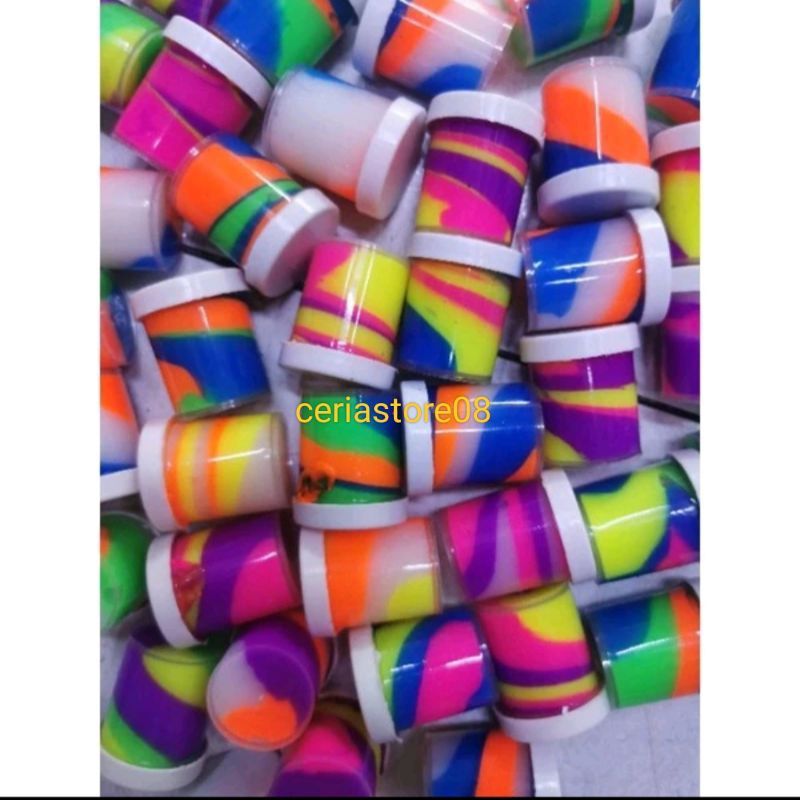 Jual Slime Mini Pelangi 3 CC / Slem mini mainan anak isi 10 pcs ...