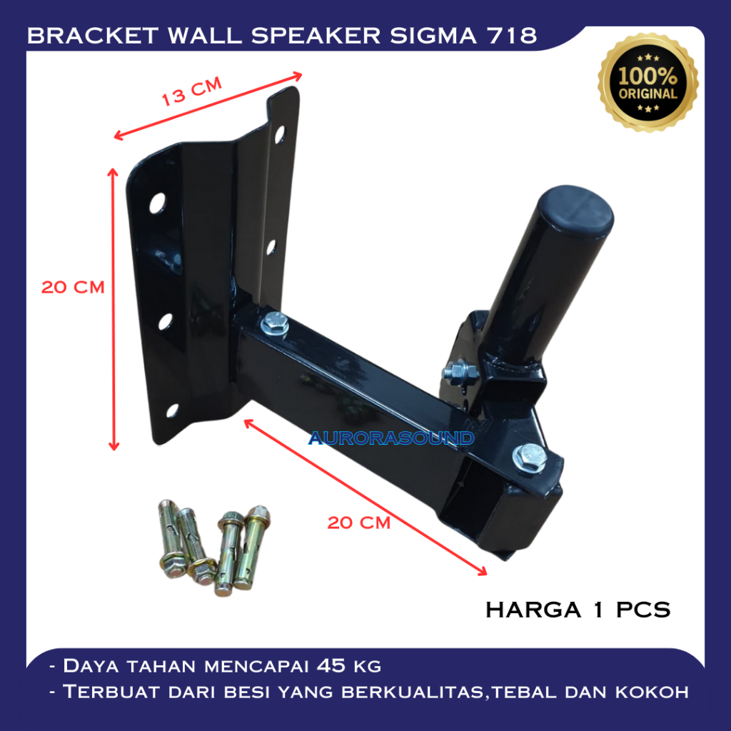 Jual BRACKET WALL SPEAKER SIGMA 718 BREKET SPEAKER DINDING GANTUNG 1 ...