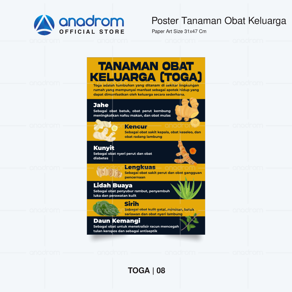 Jual Poster Toga - Tanaman Obat Keluarga | Poster Promosi Edukasi ...