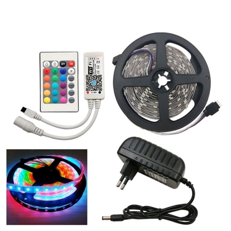 Jual Lampu Strips LED RGB Lampu Strips Warna Warni Set Lengkap Dengan ...