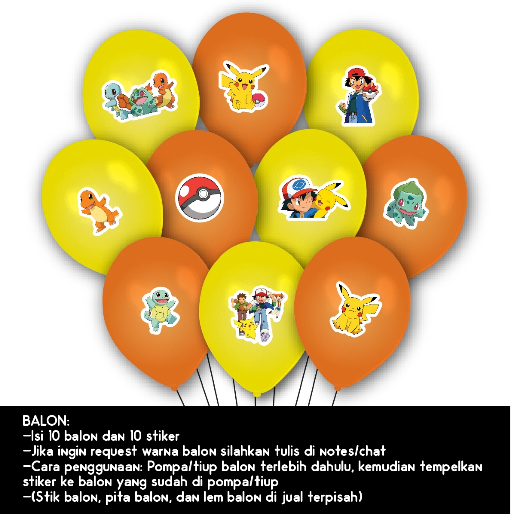 Jual BALON PIKACHU POKEMON BANNER HBD HAPPY BIRTHDAY PAKET DEKORASI ...
