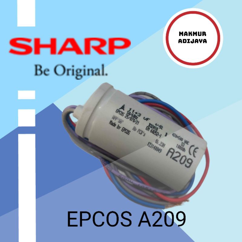 Jual Capasitor mesin cuci sharp 2 tabung original 11 + 3 Uf Epcos A209 SOFO A253 | Shopee Indonesia