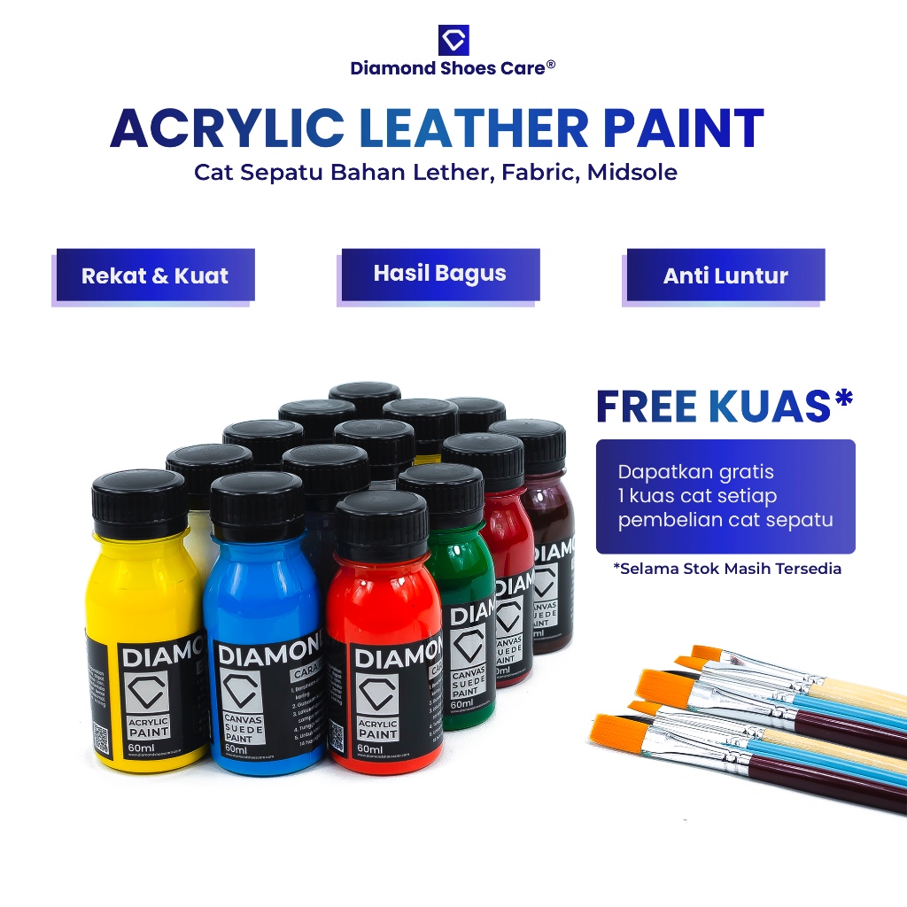 Jual Diamond Shoes Care - Leather Paint dan Midsole Paint 60ml - Cat ...