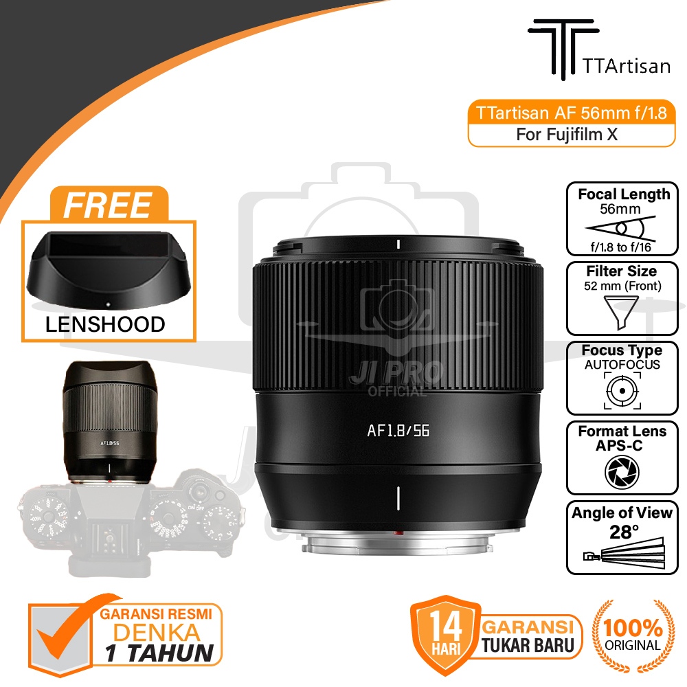 Jual TTartisan AF 56mm f1.8 for Fujifilm X Mount TT artisan 56 mm f/1.8 ...