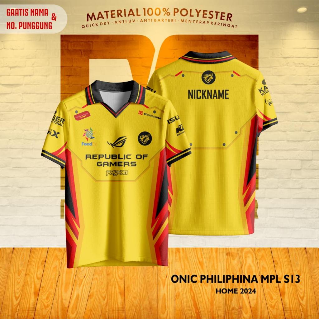 Jual Jersey Kaos Baju Atasan SUPORTER ONIC PHILIPHINA HOME ESPORTS MPL S13 2024 Free NickName ...