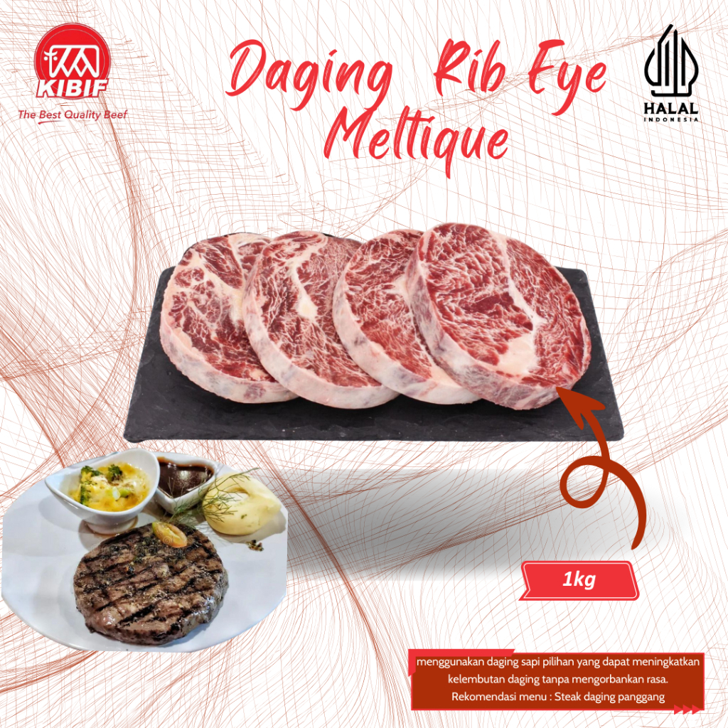 Jual Daging Rib Eye Meltique Porsi 1kg | Shopee Indonesia
