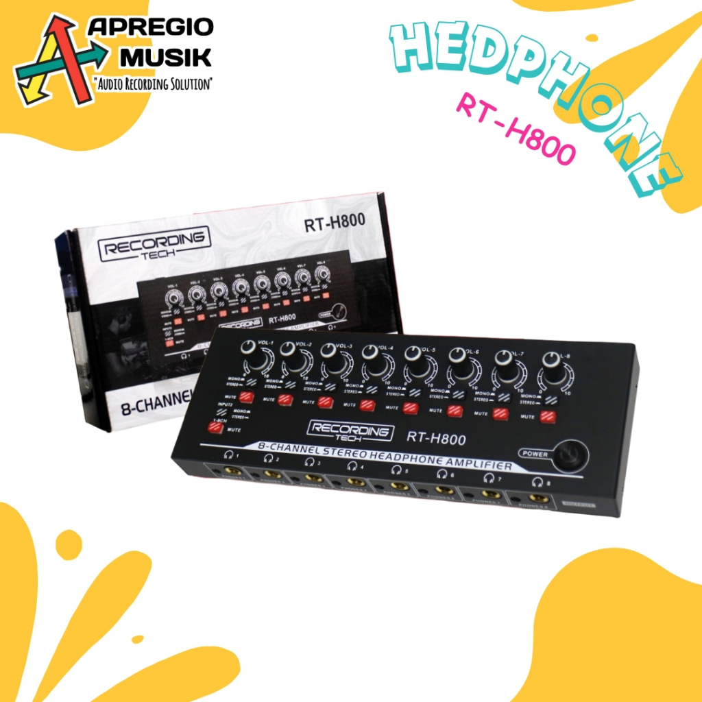 Jual RECORDING TECH RT H800 RTH800 Ampli Headphone 8 Channel Amplifier ...