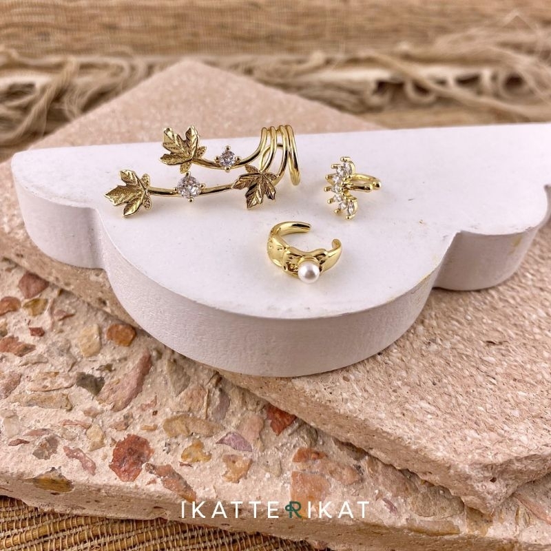 Jual Pandora Ear Cuff - Ear Cuff Gold Plated Crystal Stone Healing Batu ...