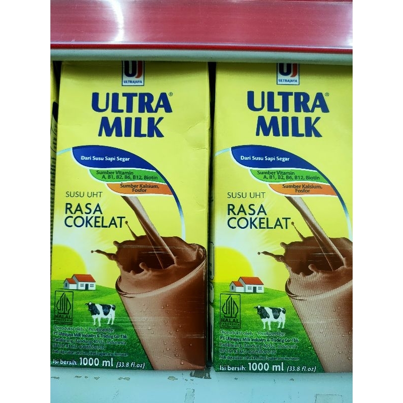 Jual Susu UHT Ultra Milk 1000 ML / 1 Liter Coklat Full Cream dan Rendah Lemak | Shopee Indonesia