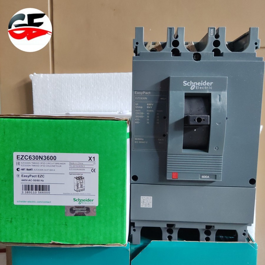 Jual SCHNEIDER MCCB 36KA EZC630N 3P 600A 500A 3pole 3phase breaker 3 P 3 Phase 3 Pole | Shopee ...