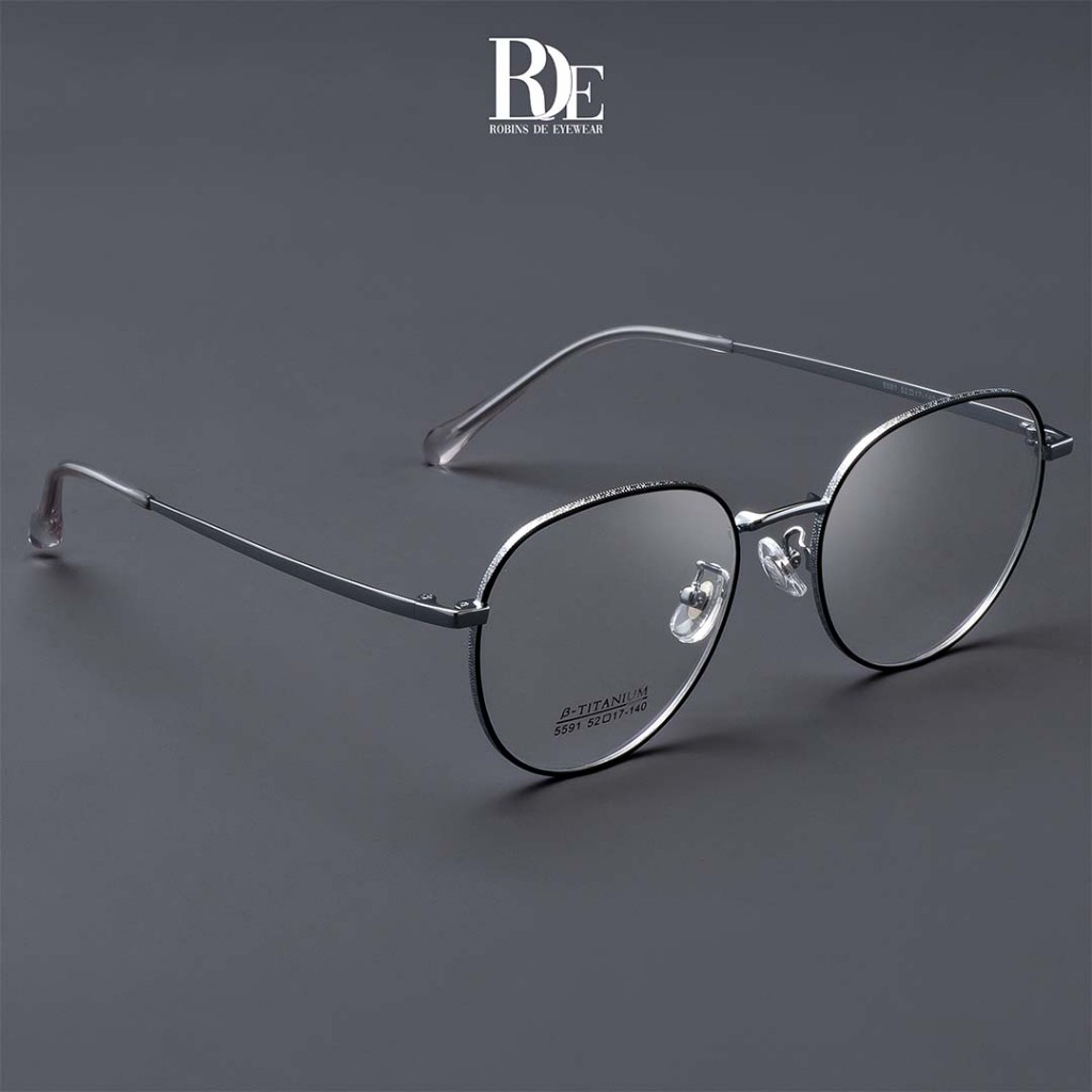 Jual ROBINS Kacamata Minus Bulat Titanium Anti Radiasi Blueray Photocromic Bluecromic Pria ...