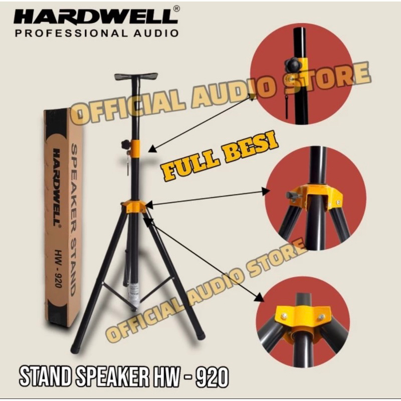Jual tripod speaker hardwell hw920 full besi original stand speaker ...