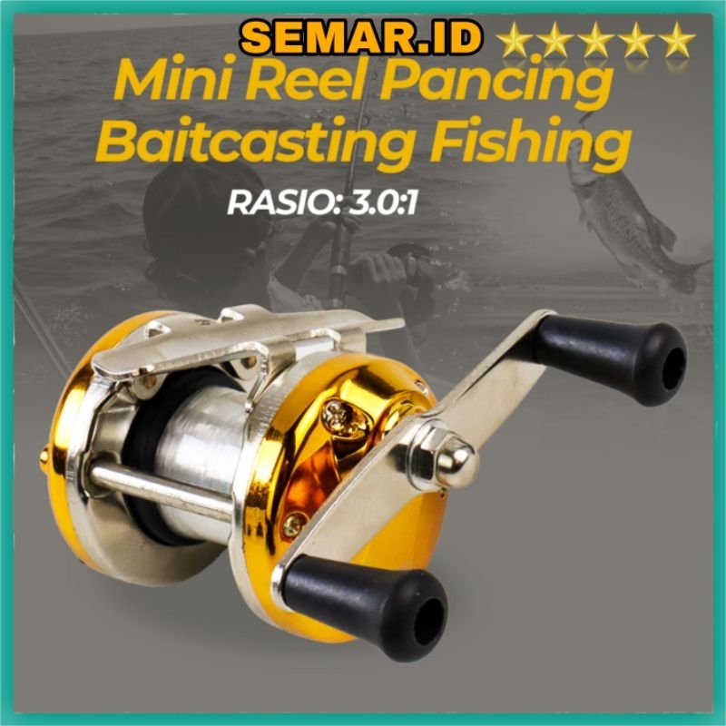 Jual Reel Pancing Mini Baitcasting Fishing Reel 3.0:1 Gear Ratio 50 ...