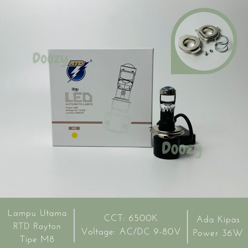 Jual Lampu Utama RTD Rayton Tipe M8 Cahaya Cut Off Lampu Motor Mobil Socket H4 H6 HS1 Mini ...