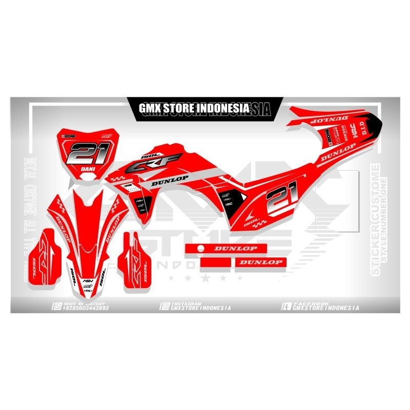 Jual DECAL STIKER CUSTOME CRF 150 L MERAH FULLBODY LIMITED DECAL ...
