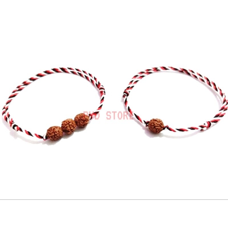 Jual GELANG TALI TRIDATU TIGA WARNA MERAH PUTIH HITAM BIJI GENITRI ...