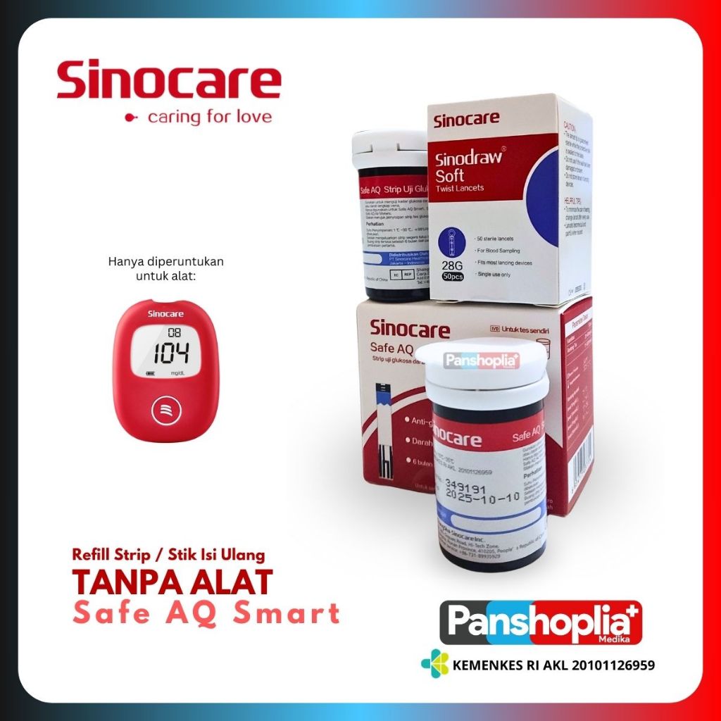 Jual Strip Isi Ulang Sinocare Safe AQ Smart Refill Stik Gula Darah Sinocare Safe AQ | Shopee ...