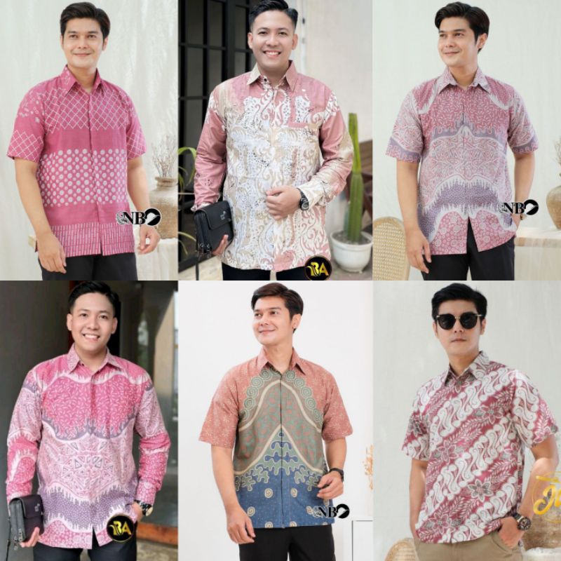 Jual BAJU BATIK PRIA WARNA PINK/PEACH/ROSEGOLD/SALMON/FANTA/DUSTY PINK ...