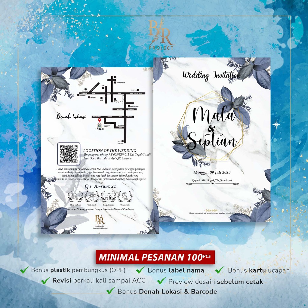 Jual Undangan Pernikahan Lipat Dua Bahan Brief Card 160 GSM | Undangan ...