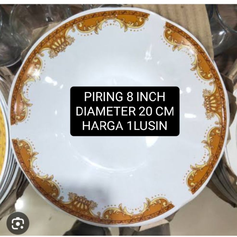 Jual LILIA PIRING KERAMIK MAHKOTA 8 INCI DIAMETER 20 CM HARGA SATU ...