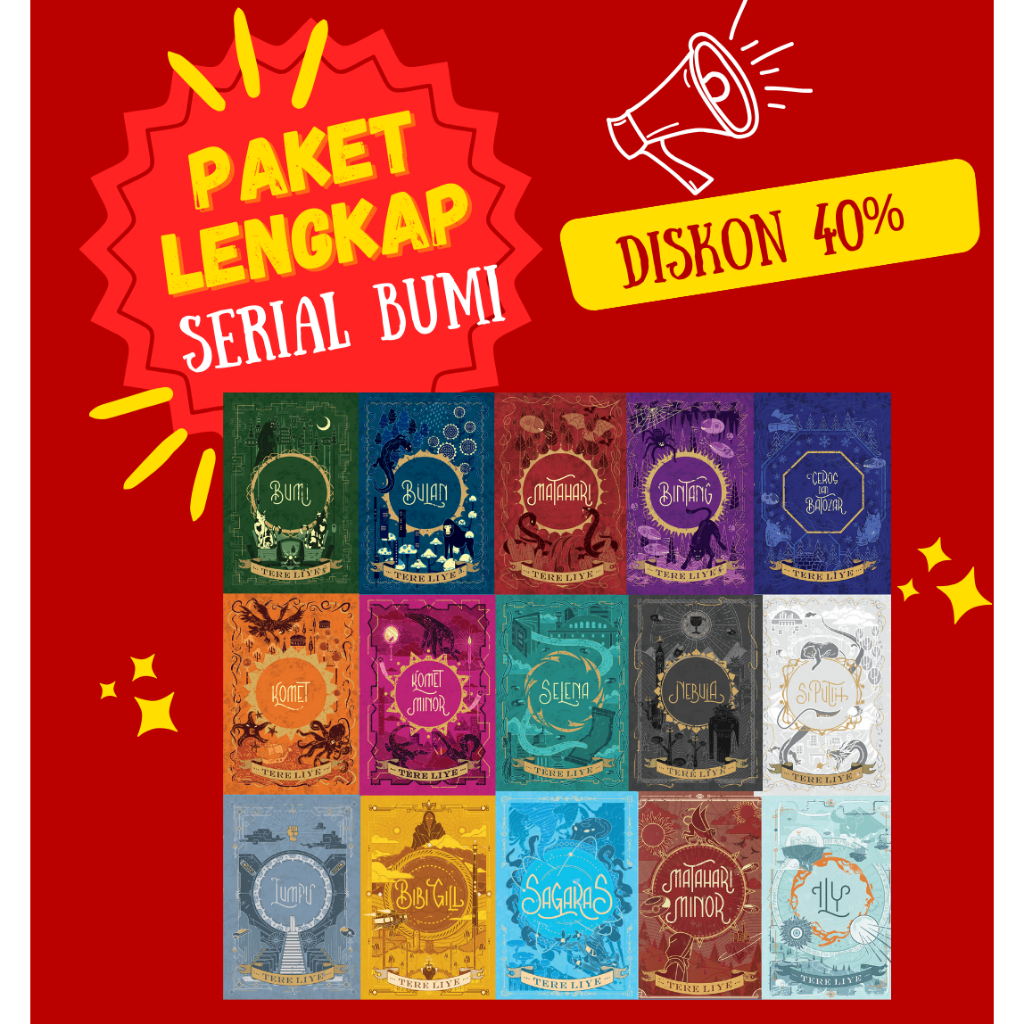 Jual Tere Liye - Paket 15 Buku SERIAL BUMI s/d Buku ILY | Shopee Indonesia