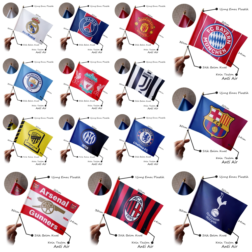 Jual Nazhifa Printing - Bendera Tangan Klub Sepak Bola Kecil, Barcelona ...