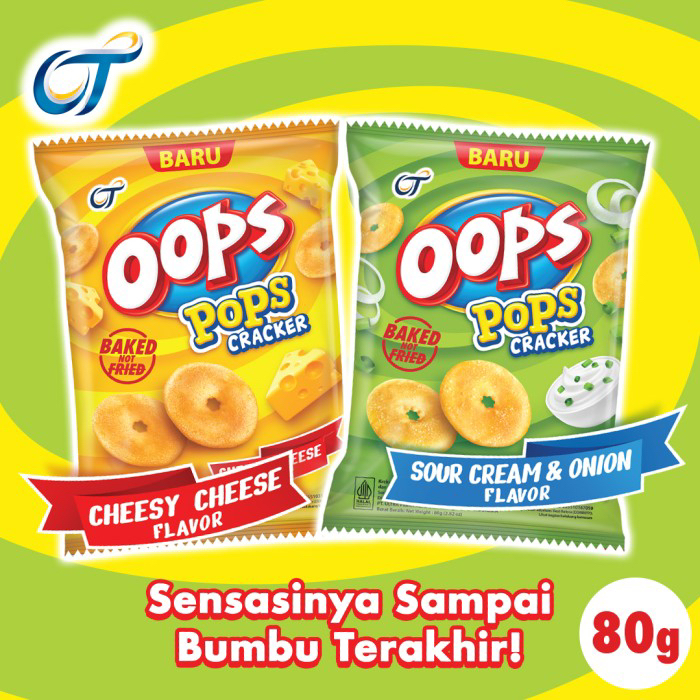 Jual Oops pops crackers cheese / sour cream & onion 80 gram | Shopee ...