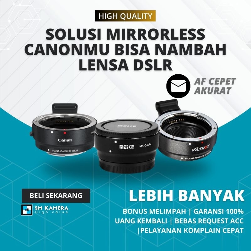 Jual ADAPTER LENSA EOS M TO DSLR CANON ADAPTER MEIKE ADAPTER VILTROX ...