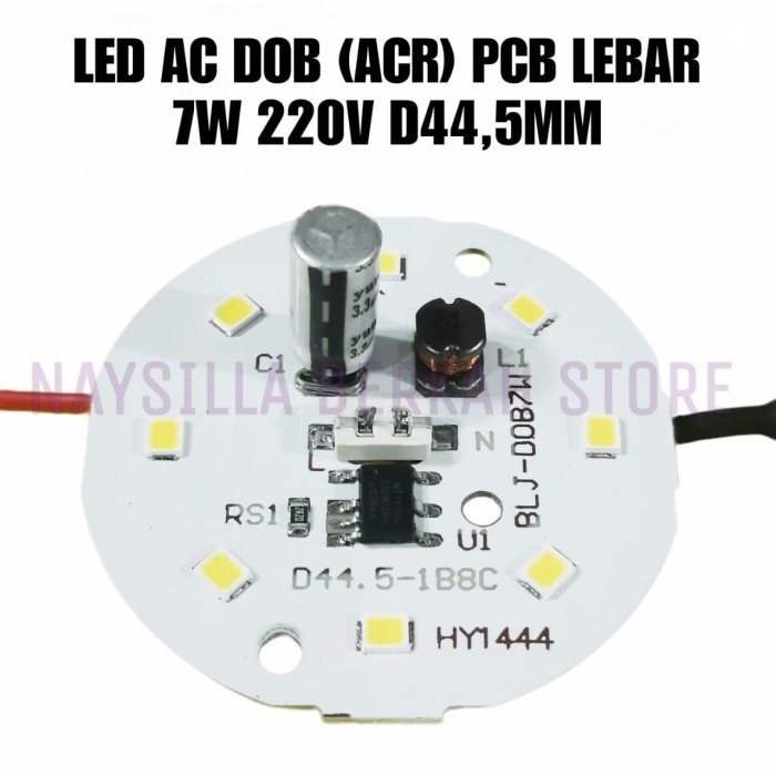Jual PCB LED AC 7W 220V DOB (ACR) UKURAN PCB LEBAR DIAMETER 44,5MM ...