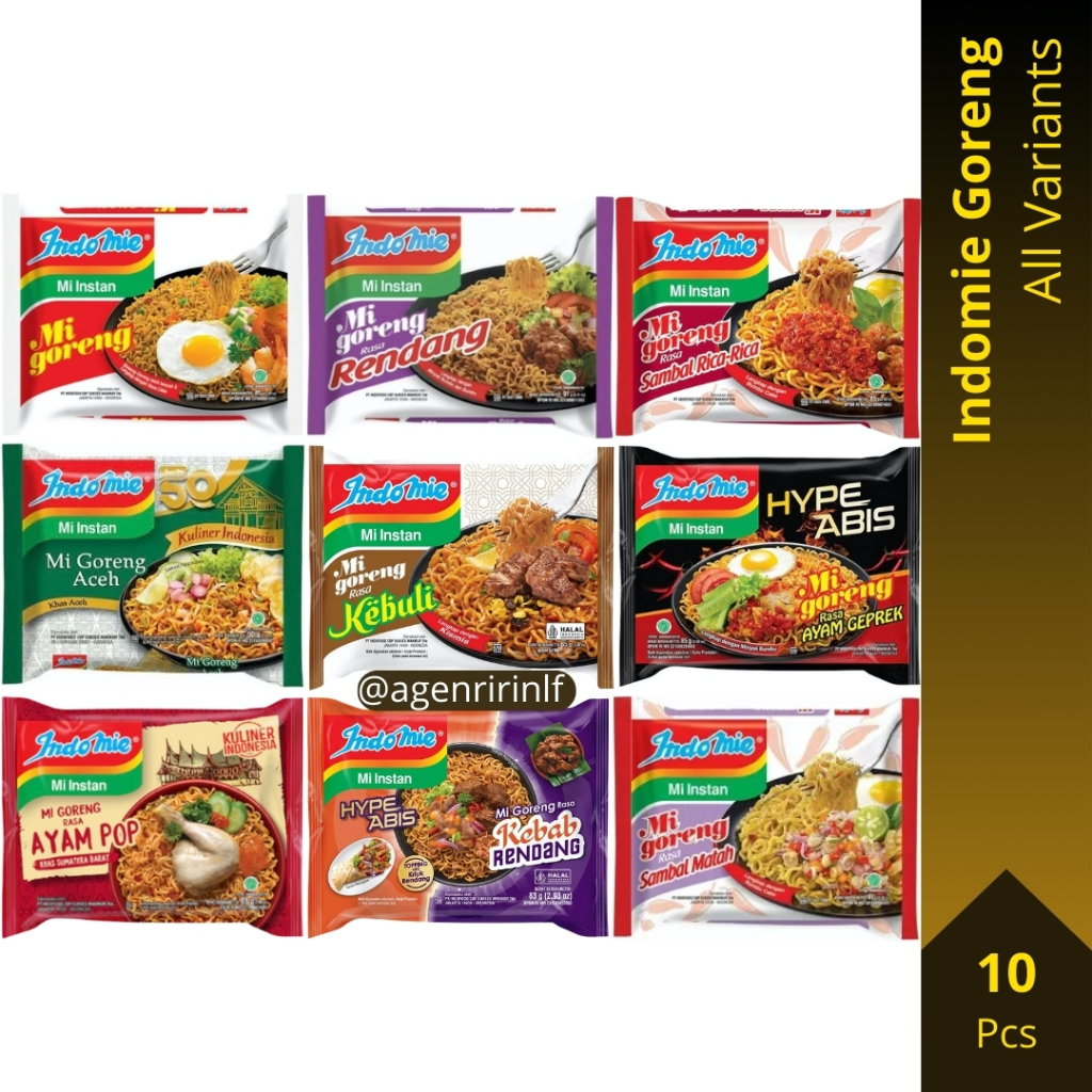 Jual 10 Pcs - Indomie Goreng All Variants Rasa Mi Goreng Rendang Ayam ...