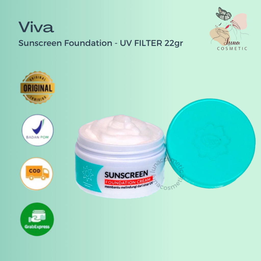 Jual VIVA Sunscreen Foundation | Alas Bedak sinar matahari UV Filter ...