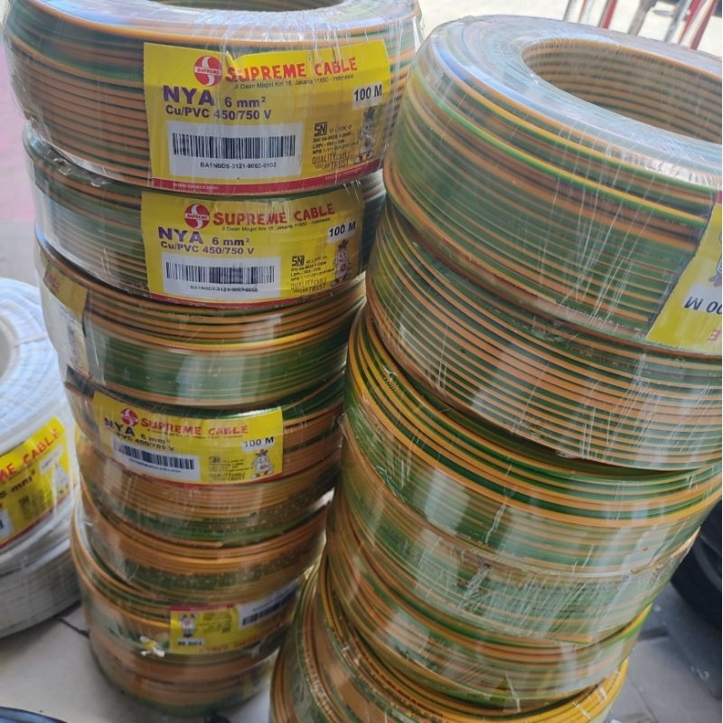 Jual kabel NYA 6mm supreme kabel grounding kuning/hijau potongan eceran | Shopee Indonesia